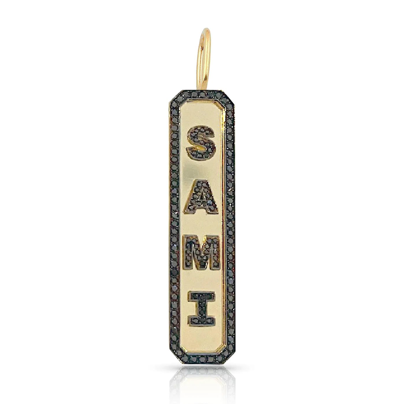 Custom Black Diamond Vertical Nameplate Charm – KOE SANTO DOMINGO